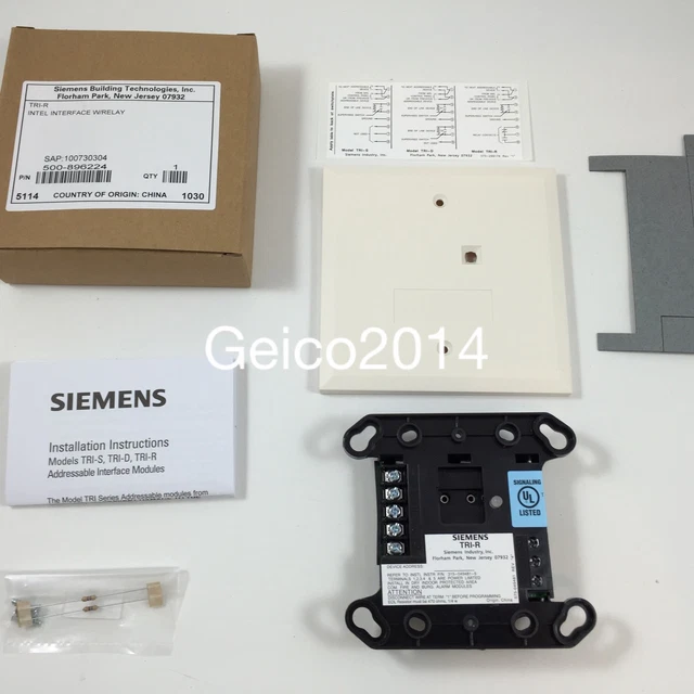 SIEMENS PYROTRONICS 500-896224 TRI-R Intel Interface Addressable Relay ...