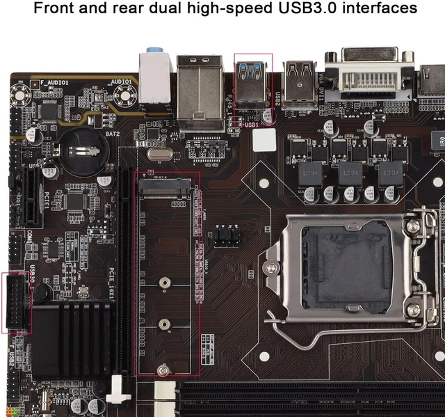 PC MOTHERBOARD HARD Disk 1150 Pin Cpu Interface Network Card Nvme B85 M ...