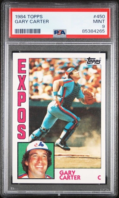 1984 TOPPS #450 GARY CARTER Montréal Expos PSA 9 COMME NEUF COUR PLAQUE ...