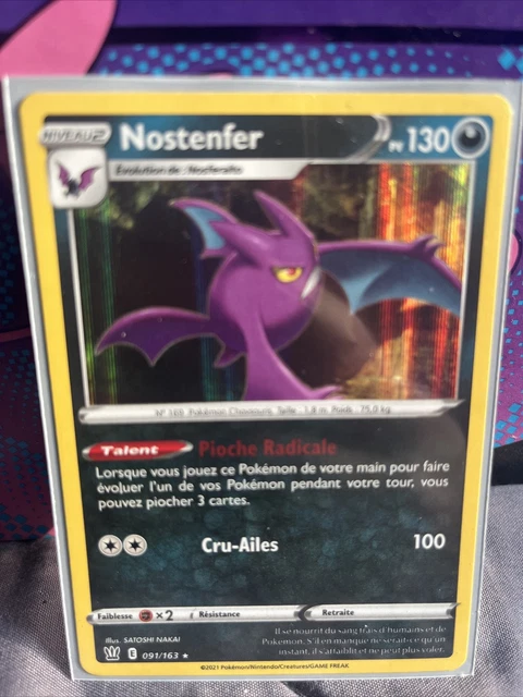 CARTE POKÉMON REVERSE Nostenfer 091/163 EB05 Styles de Combat FR NEUF ...