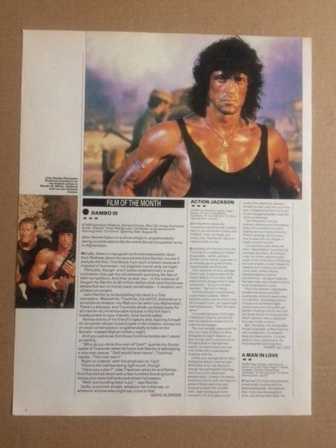 SYLVESTER STALLONE / RAMBO III Original Vintage Film Review Magazine ...