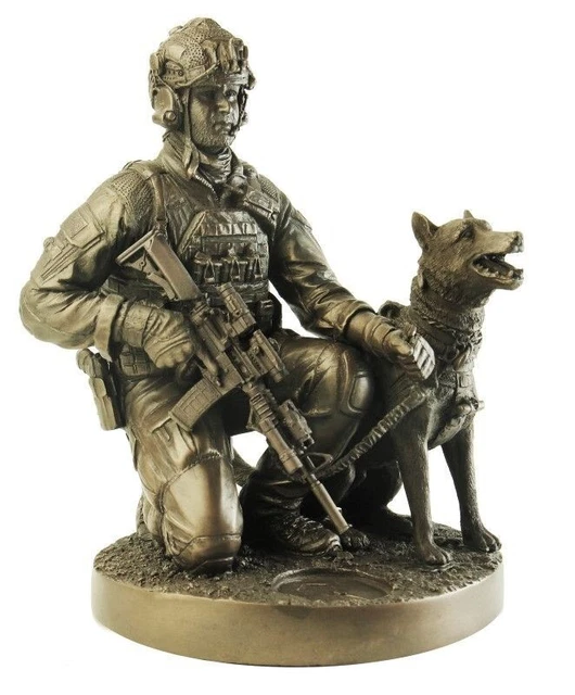 SAS SASR UKSF K9 Operator Cold-Cast Bronze Statue Kneeling £146.42 ...
