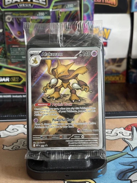 POKEMON MEGA EVOLUTION Alakazam 009 Pokemon Center Stamp Black Star ...