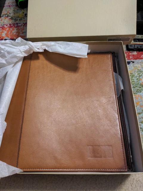 VINTAGE EMPTY IBM 3 ring binder top grain leather, new old stock, New ...