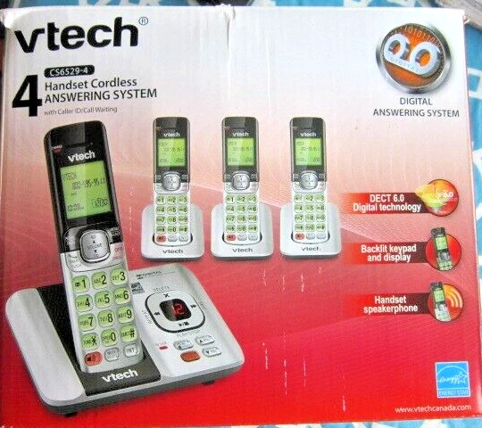 VTECH CS6529-4 ~ DECT 6.0 ~Digital Answering System ~ 4 Handset ...