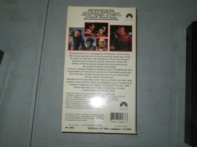 STAR TREK VI - La Conquete Du Nouveau Monde (VHS)(French) Tested ...