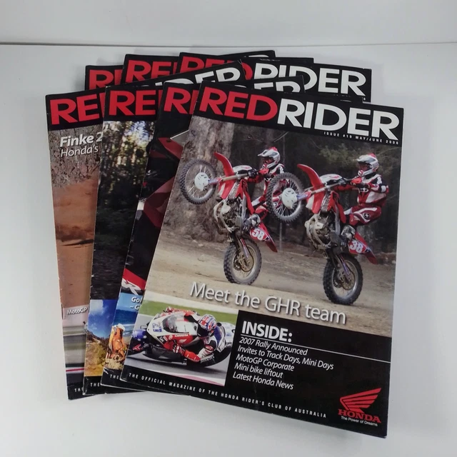 7 X HONDA Red Rider Magazines Australian Riders Club Motorcycle ...