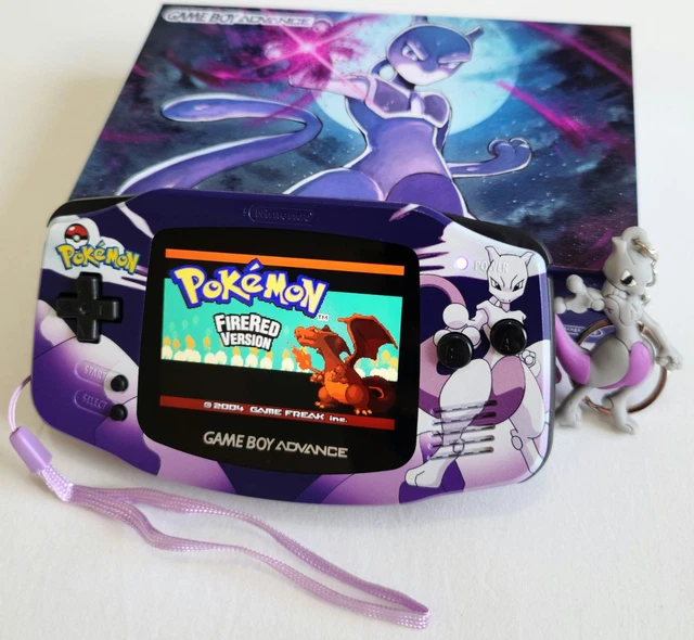 NINTENDO GAME BOY Advance MewTwo Pokemon Boxed V3 IPS USB-C GBA SP ...