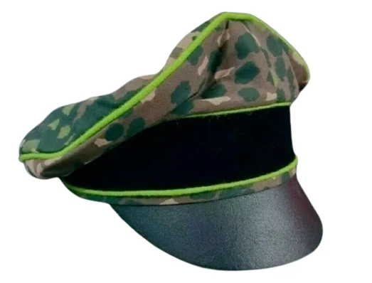 WW2 GERMAN &ELITE& Panzer Green Piping , Dot 44 Camo "Crusher" Cap ...