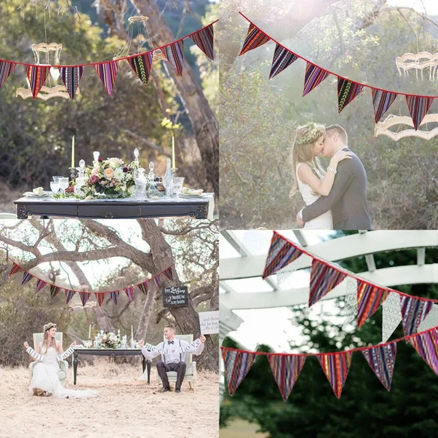 CUSTOMIZABLE TRIANGLE FLAG String for Garden Tent Camping Vibrant ...