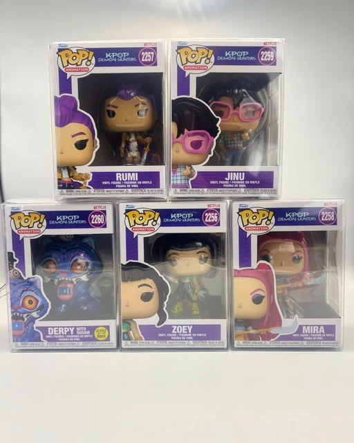 FUNKO POP! ANIMATION KPOP Demon Hunters Complete Set of 5 + Protectors ...