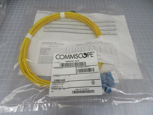 COMMSCOPE FQWMXLCGD-JLF012 SINGLEMODE Fiber Array Cable Assembly 12 ...