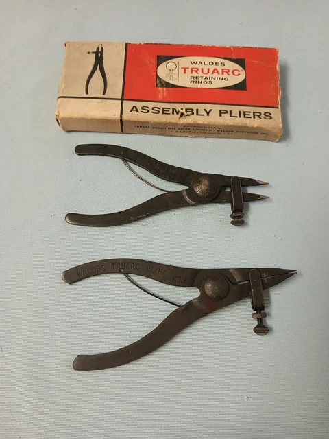 VINTAGE WALDES TRUARC retaining rings No. 1 and No. 2 Snap Ring Pliers ...