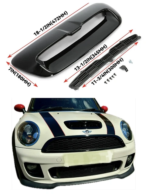 MINI COOPER S Jcw R55 R56 R57 R58 Gloss Black Raised Bonnet Scoop Uk ...