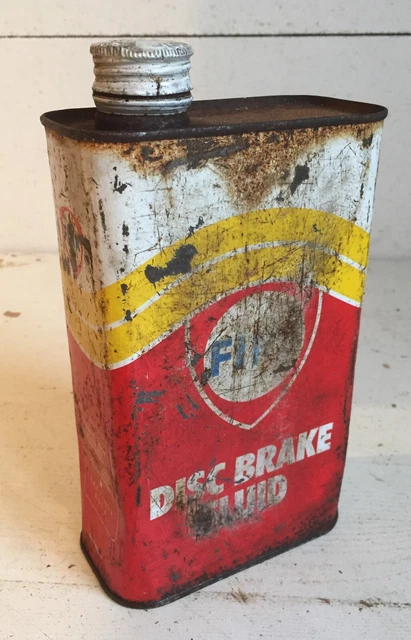 ANCIEN BIDON FINA Disc Brake Fluid old oil can alter Ölkanister EUR 8 ...