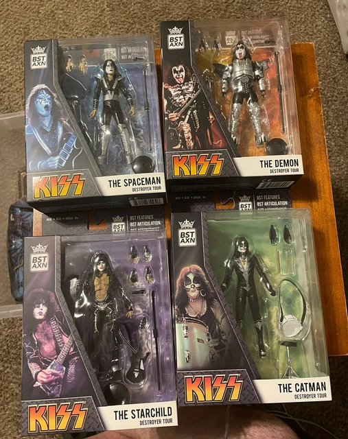 KISS DESTROYER TOUR Demon Starchild Catman Spaceman Set 4 Action ...