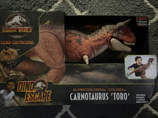 JURASSIC WORLD CAMP Cretaceous Super Colossal Carnotaurus Toro DINO ...