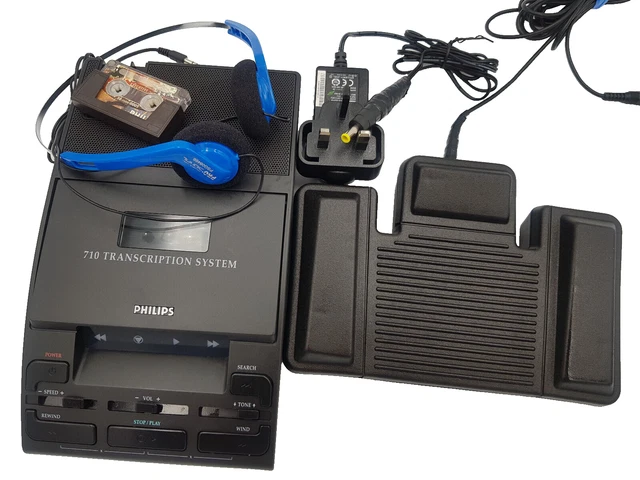 PHILIPS 710 MINI Cassette Desktop Transcriber Transcription Machine ...