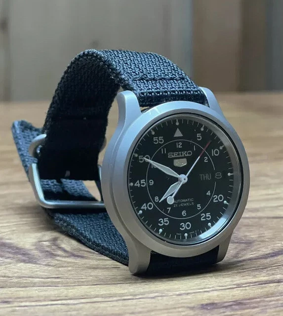 SEIKO 5 AUTOMATIC SNK809 (7S26-0J0) Military Field Watch Stainless ...