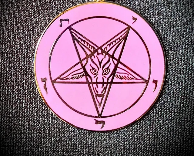 SATANIC PAGAN RED BAPHOMET DEVIL STAR Pendant 925 Sterling Silver 20 ...