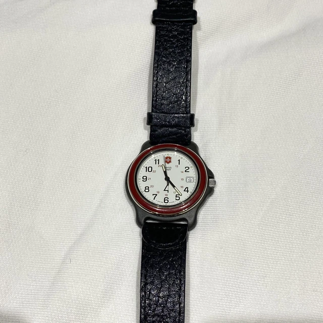 VINTAGE SWISS ARMY Victorinox Military Red Bezel Marlboro Watch 37mm ...