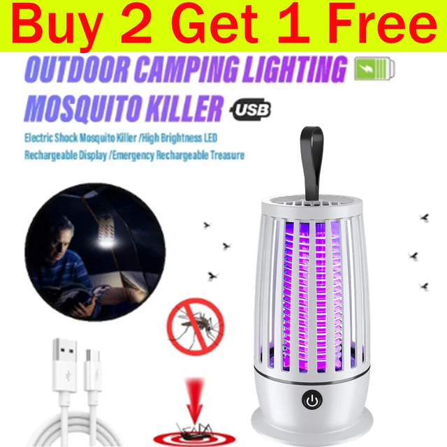 MOSQUITO KILLER LAMP Rechargeable Bug Fly Insect Trap UV Light Electric ...