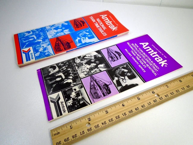 VTG AMTRAK NATIONAL Train Timetables Schedule Brochure Set 1976 & East ...