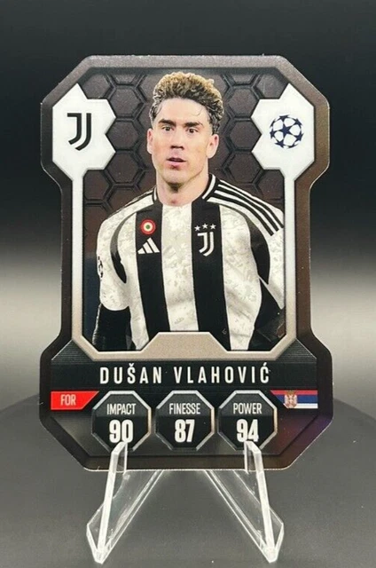 DUSAN VLAHOVIC TOPPS Match Attax UCC 2024/25 Chrome Shield Juventus SH ...