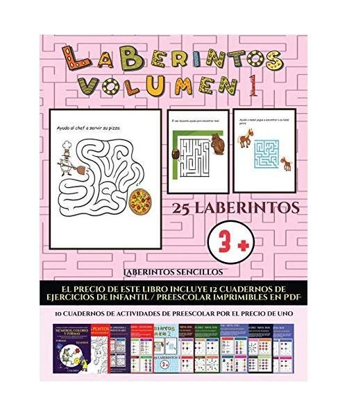 LABERINTOS SENCILLOS (LABERINTOS - Volumen 1): (25 fichas imprimibles ...