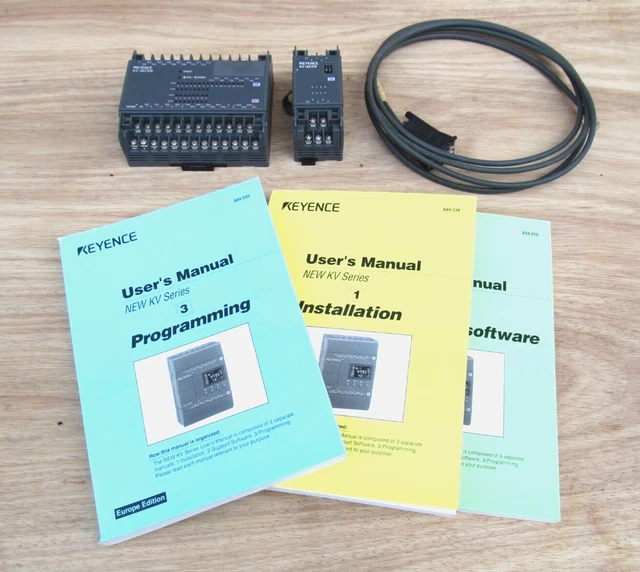 KEYENCE KV-40T2W PLC, Programming Cable, Manuals & KV-8EXW Module EUR ...