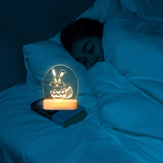 3 SETS LED Mini Light Egg Decor Bunny Desktop Ornament Shaped Sucker ...