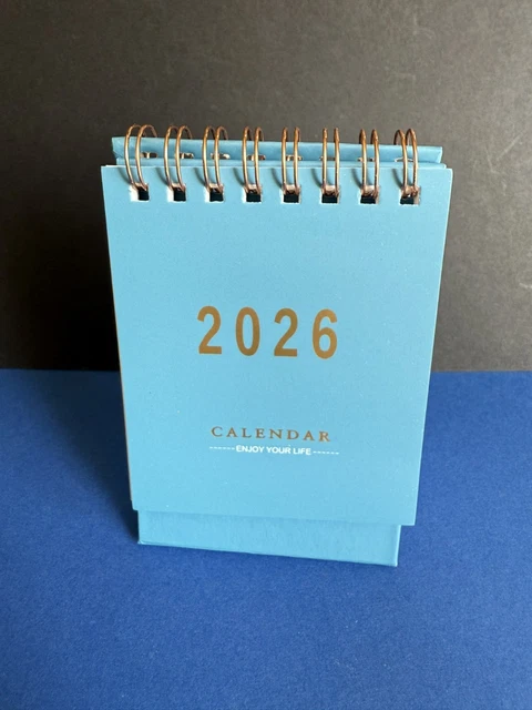 NEW ~ MINI Desk Calendar 2025-2026, Sept 2025 to Dec 2026 Small Desktop ...
