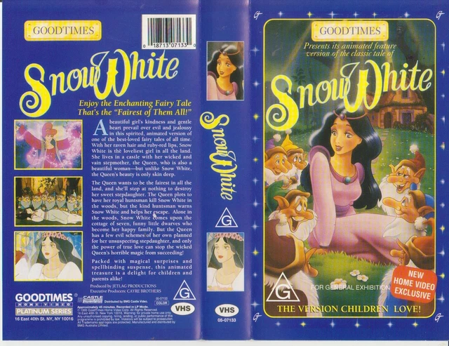 SNOW WHITE - Rare 1995 Animated Version - Australian BMG Home Video ...
