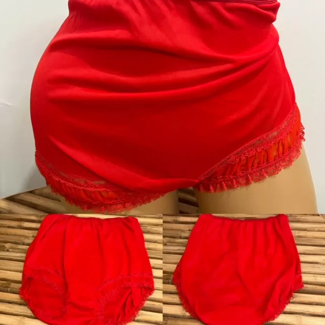 Vintage Granny 1960s Mushroom Gusset Silky Red Nylon Tricot By Pinehurst Panty 8 22 56 Picclick