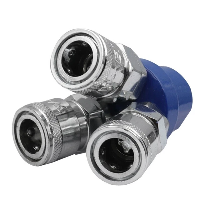 MANIFOLD SPLITTER COUPLER Pneumatic Quick Fitting Compressor Connector ...