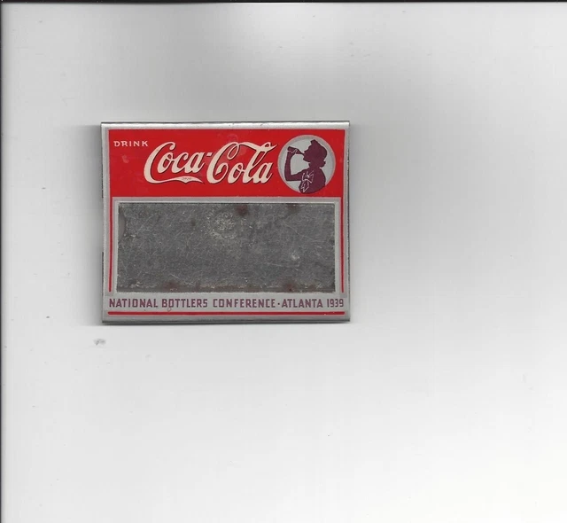 COCA-COLA NATIONAL BOTTLERS Conference - Atlanta 1939 Name Tag or Badge ...