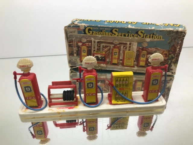 BLUE BOX HONG KONG 7481 GASOLINE SERVICE STATION SET -L22.0cm- POOR IN ...