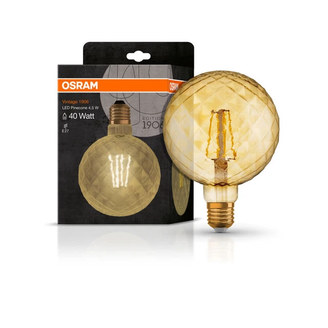 OSRAM LED FILAMENT Vintage 1906 Tannenzapfen G125 Globe 4,5W = 40W E27 gold warm EUR 6,98 ...