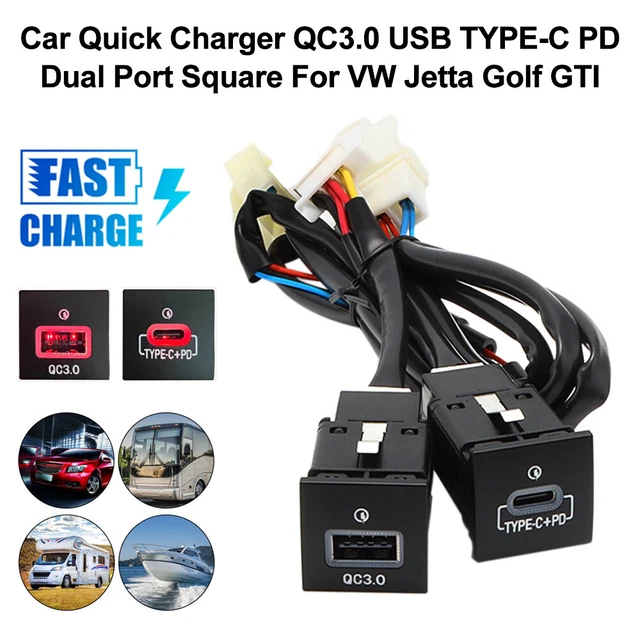FÜR VW GOLF Jetta Scirocco Eos Auto Dual USB QC3.0+PD Ladegerät Buchse ...