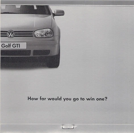 VOLKSWAGEN GOLF GTI Mk4 Competition Matchcard Style 2003 UK Market ...