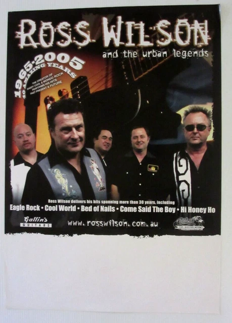 ROSS WILSON AND The Urban Legends Original Tour Poster EUR 40,32 ...