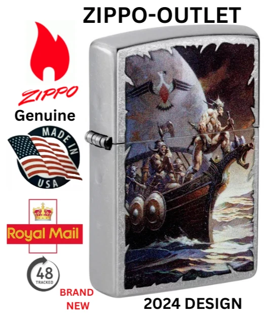 BRAND NEW 2024 ZIPPO Lighter Artist FRANK FRAZETTA KANE GOLDEN SEA ...