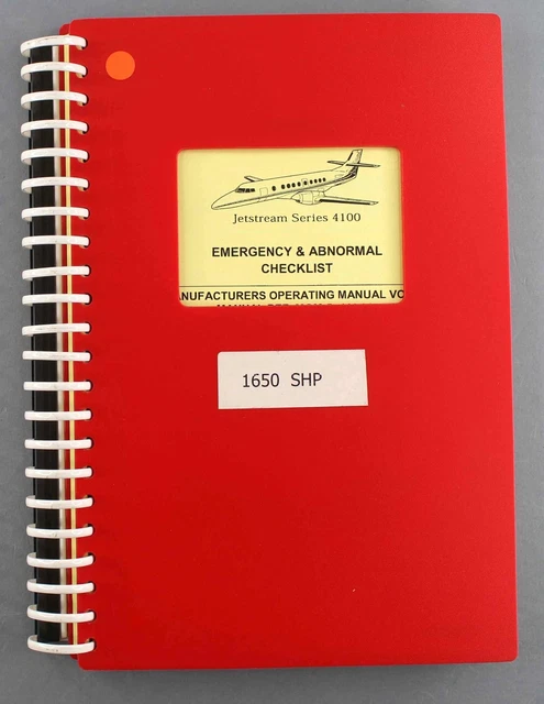 BRITISH AEROSPACE JETSTREAM 41 Emergency & Abnormal Checklist Airline ...