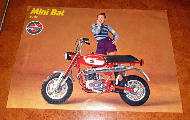 BROCHURE LEAFLET ADVERTISEMENT Moped Motorcycle Mini Bat Garelli 50CC ...
