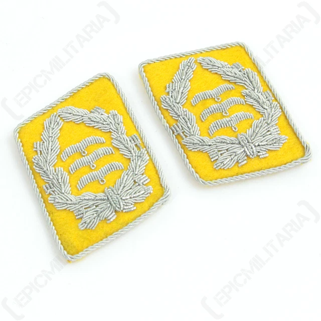 REPRODUCTION GERMAN WW2 Luftwaffe Oberst Yellow Collar Tabs - Flieger ...