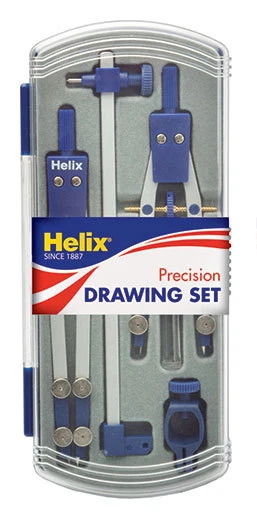 HELIX PRECISION DRAWING Set Inc Thumbwheel Compass & Technical £7.99 ...