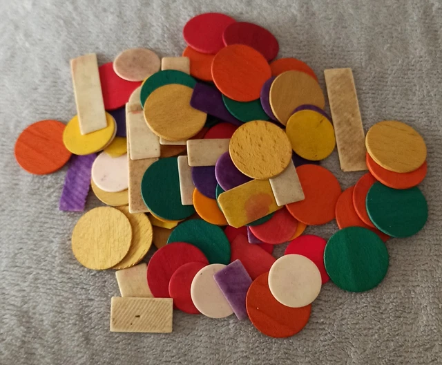 114 JETONS BOIS cartes belote bar bistrot jeux EUR 9,99 - PicClick FR