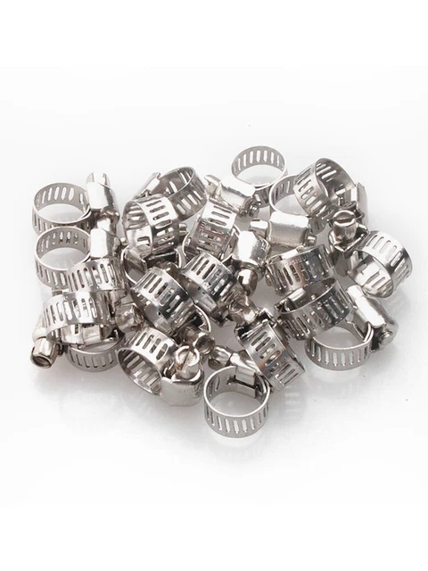 STAINLESS STEEL CLIPS Drive Hose Clamps Fuel Line Worms Adjustable ...