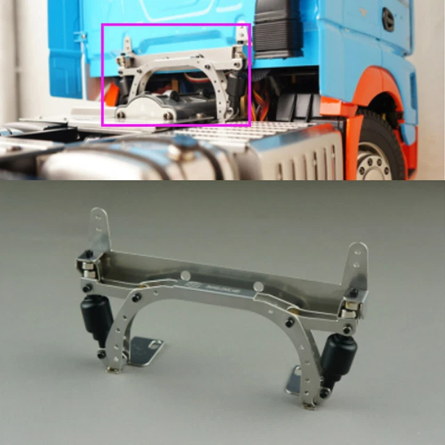 SUPPORT CABINE TÊTE métal pour boucle remorque camion Tamiya SCANIA 1/ ...