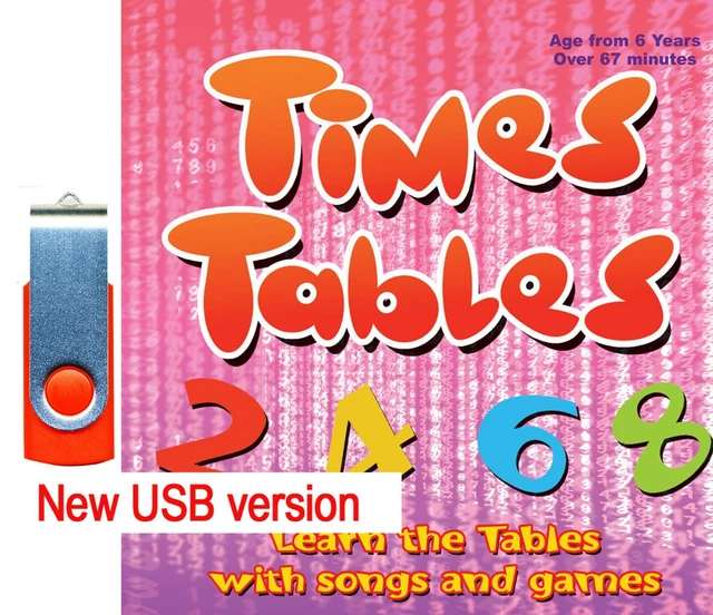 TIMES TABLES USB for kids Tables Songs music & games (44 MP3 files ...